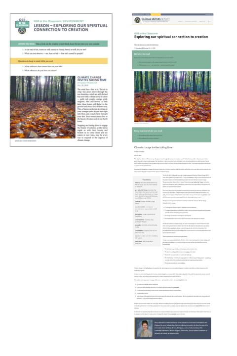 How to use GSR in the Classroom | Global Sisters Report